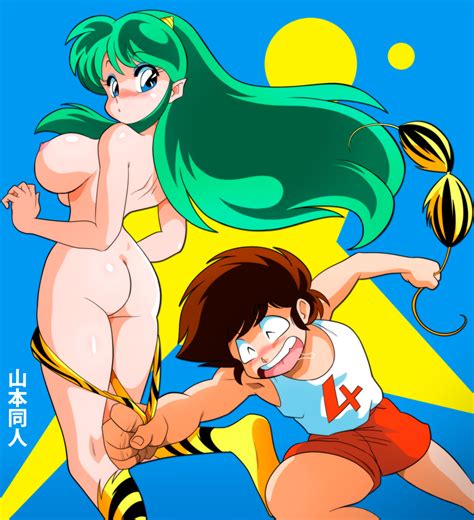 Rule Girl Boy Ass Ataru Moroboshi Breasts Female Green Hair Lum
