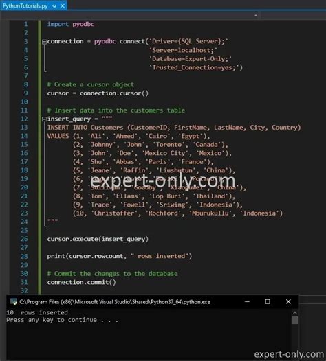 Comment gérer des tables SQL Server avec Python pyodbc