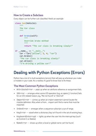 Python Cheat Sheet Pdf