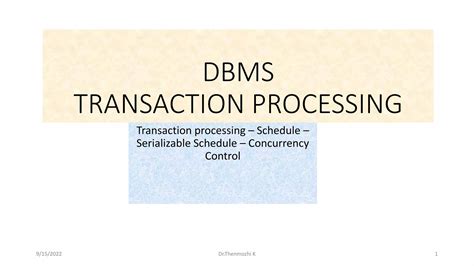 dbms transaction processing schedule serializable schedule concurrency control pptx