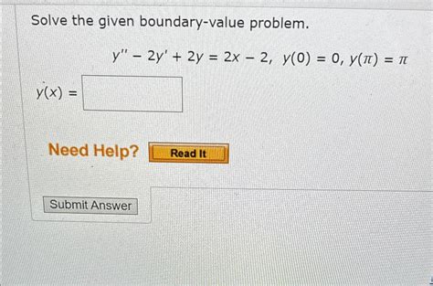 solved solve the given boundary value