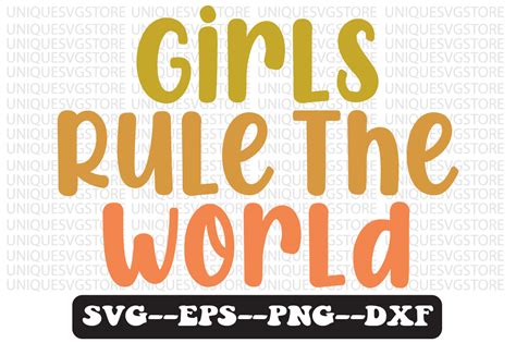 Girls Rule The World Retro Svg Design Graphic By Uniquesvgstore · Creative Fabrica