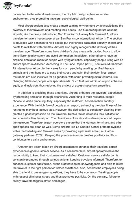 The Perception Of An Airport And Airport Experience 1031 Words Essay Example