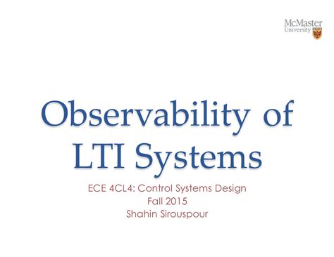 ee 4cl4 lecture 6 observability of lti systems ece 4cl4 control systems design fall 2015