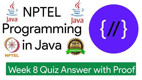 nptel programming in java week 8 quiz answers with detailed proof of each answer youtube