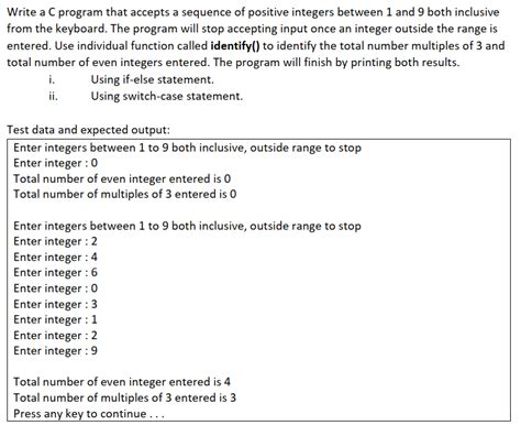 solved write a c program that accepts a sequence of positive