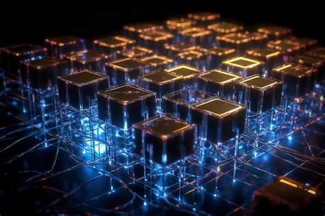 Premium AI Image Quantum Computer With Qubits Changing State