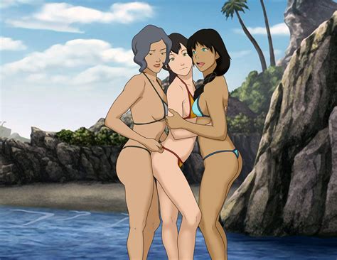 Rule 34 3girls 3 Anaxus Asian Female Avatar Legends Beach Blue Eyes Cute Dark Skinned Female