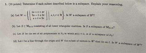solved determine if each subset described below is a