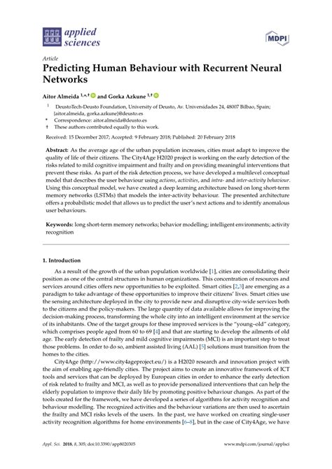 pdf predicting human behaviour with recurrent neural networks
