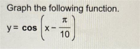 solved graph the following function y cos x−10π
