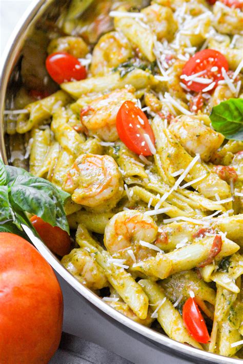 Easy Shrimp And Basil Pesto Pasta Recipe — Be Greedy Eats Where Food Meets Comfort
