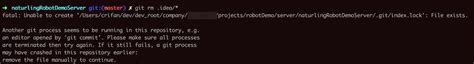 已解决git commit失败fatal Unable to create git index lock File exists