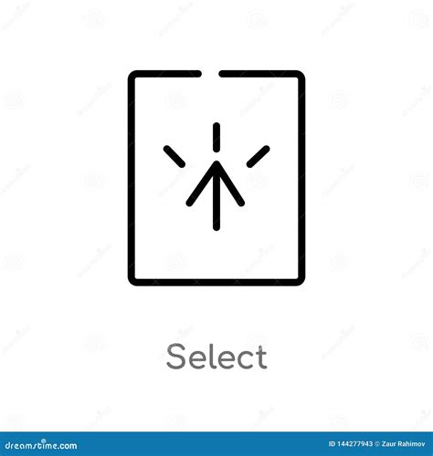 Outline Select Vector Icon Isolated Black Simple Line Element