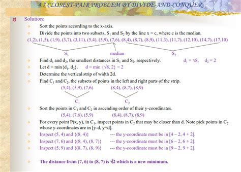 solved use the divide and conquer closest pair algorithm to