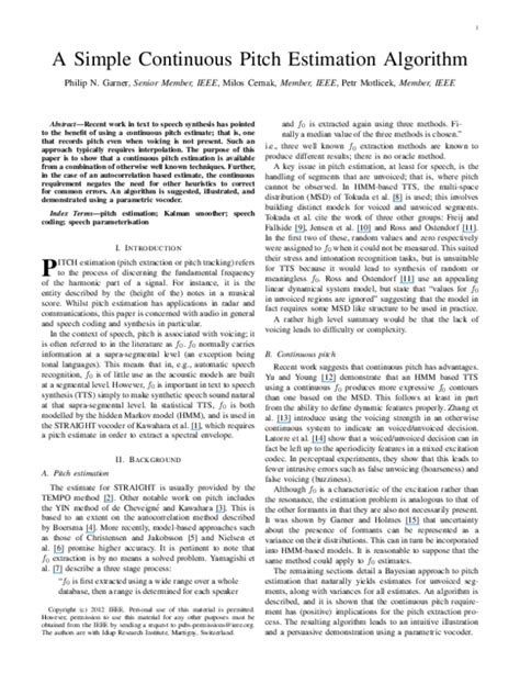 pdf a simple continuous pitch estimation algorithm milos cernak