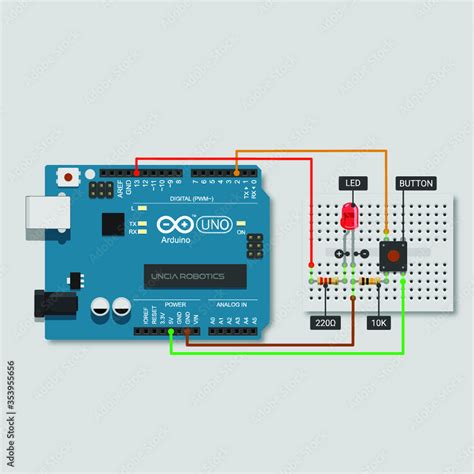Interfacing Arduino With Push Button Stock Vektorgrafik Adobe Stock