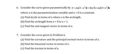 solved 6 consider the curve given parametrically by