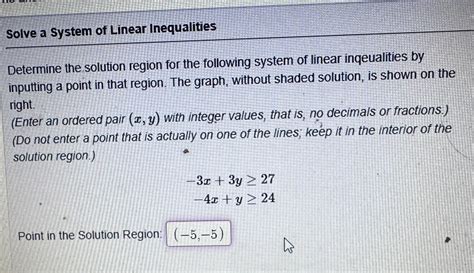 solved solve a system of linear inequalities determine the solution region for the following
