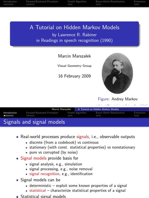 a tutorial on hidden markov models pdf pdf markov chain theoretical computer science