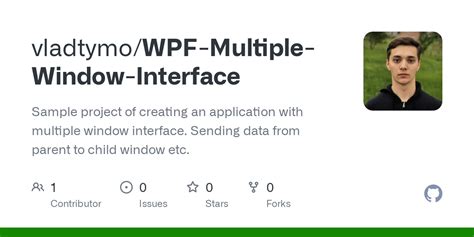 GitHub Vladtymo WPF Multiple Window Interface Sample Project Of