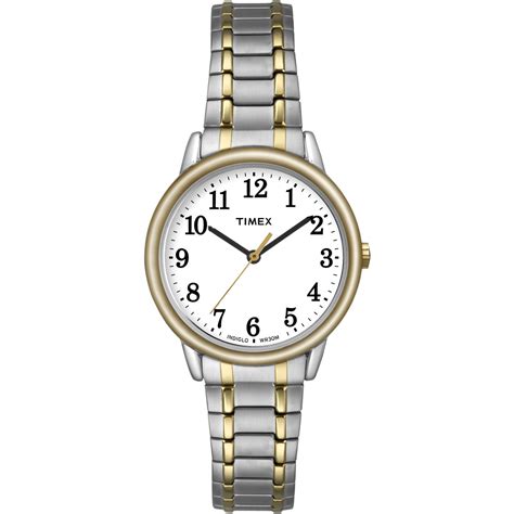 Timex Women S Easy Reader Two Tone White 30mm Casual Watch Tapered