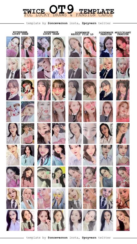 Twice Ld Ot9 Template Photo Card Template Photocard Templates