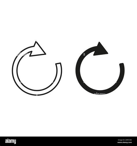 Circular Arrow Icons Black And Outline Sign Restart Emblem Update