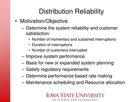 ppt distribution system reliability evaluation powerpoint presentation id 219831