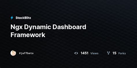 Ngx Dynamic Dashboard Framework StackBlitz