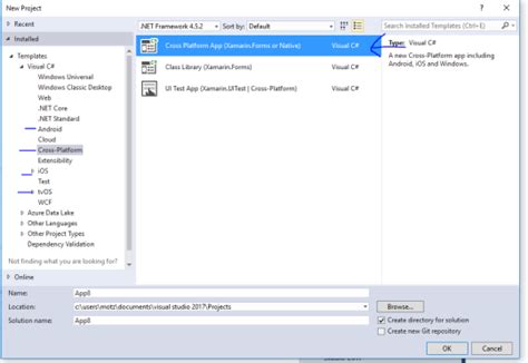 Xamarin With Visual Studio 2017 Build Native Cross