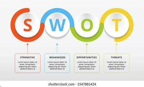 Four Colorful Elements Text Inside Placed Stock Vector Royalty Free