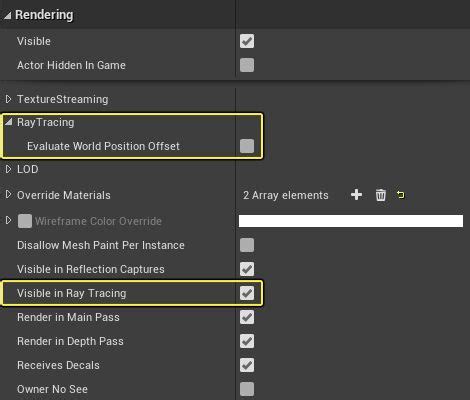 Ray Tracing Features Settings Unreal Engine Documentation