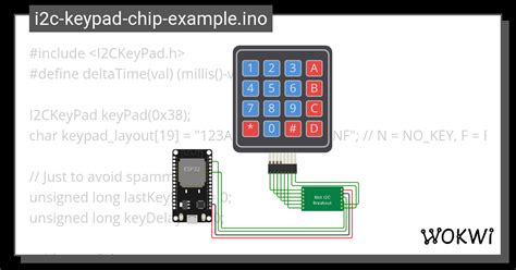I2c Keypad Chip Example Ino Wokwi ESP32 STM32 Arduino Simulator
