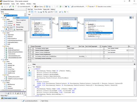 flyspeed sql query combined visual query building with direct sql text editing