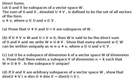 solved let u and v be subspaces of a vector space w the