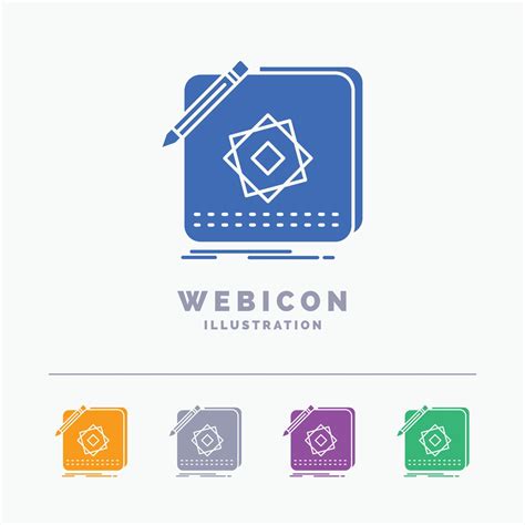 design app logo application design 5 color glyph web icon template isolated on white vector