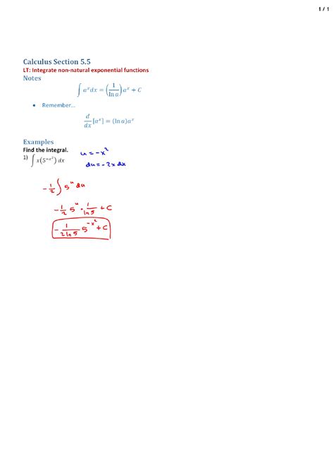 functions of exponents ap calculus lecture notes docsity