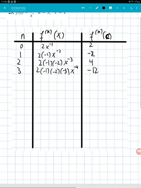 solved compute the taylor polynomial tn of the given function f with the given base point c and