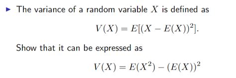 solved the variance of a random variable x is defined as