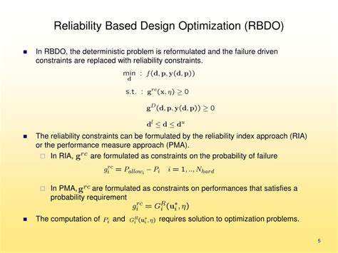 ppt efficient methodologies for reliability based design optimization powerpoint presentation