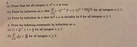 solved 2 a prove that for all integers n na n is even