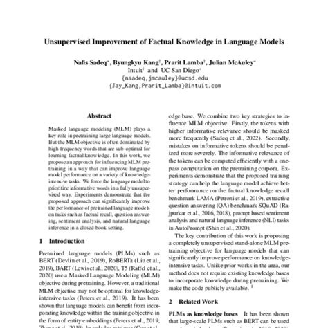 unsupervised improvement of factual knowledge in language models acl anthology