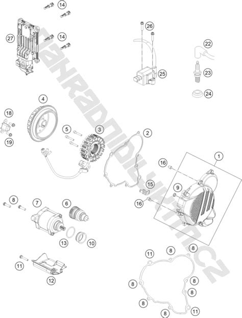 Náhradní díly KTM Schéma IGNITION SYSTEM pro model KTM Enduro 250