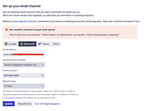 jira mail handler and service management mail handler cannot be configured using oauth 2 0 due