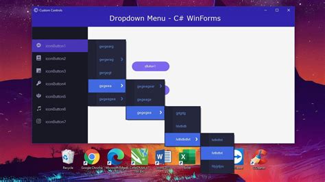 Dropdown Menu Custom ContextMenuStrip Multilevel C WinForms