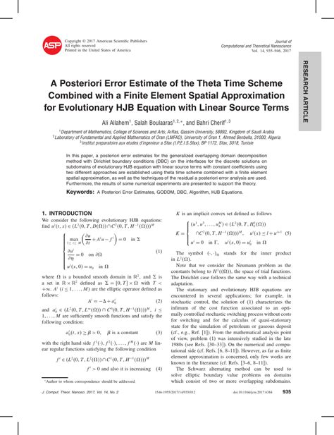pdf a posteriori error estimate of the theta time scheme combined with a finite element