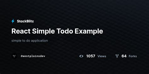 React Simple Todo Example StackBlitz