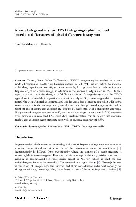 pdf a novel steganalysis for tpvd steganographic method based on differences of pixel