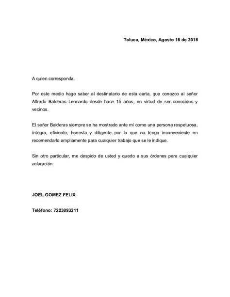 Cartas De Referencia Personal Pdf Actualizado Enero